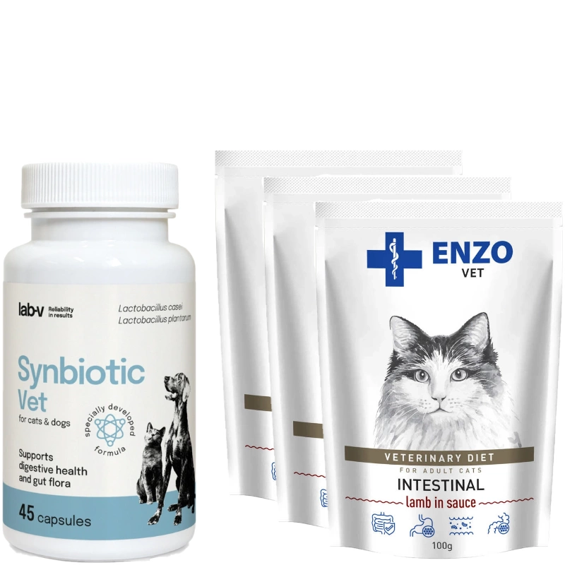 LAB-V Synbiotic Vet - Suport pentru sănătatea gastrointestinală și ...